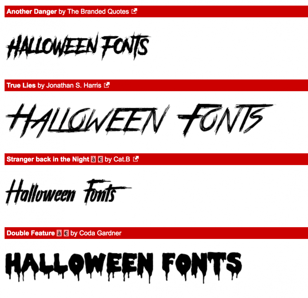 Halloween Fonts, Free Halloween Fonts | GlendaleHalloween