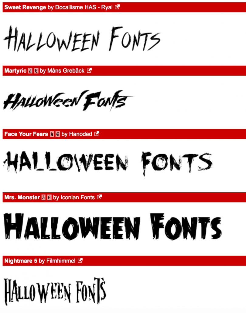 Halloween Fonts, Free Halloween Fonts | GlendaleHalloween